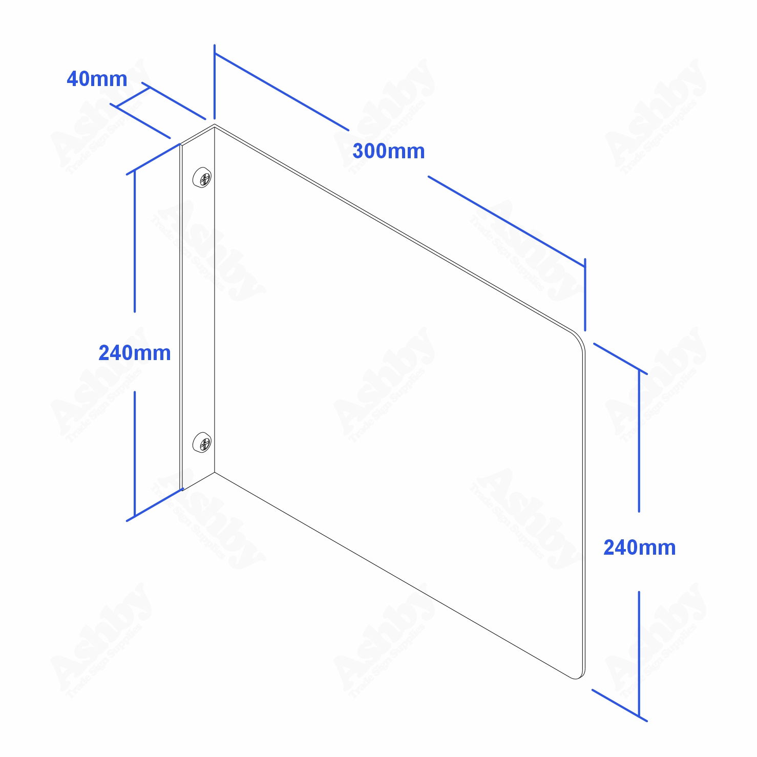 Rectangular Projecting Aluminium Sign - Large - Painted | Ashby™ Trade ...